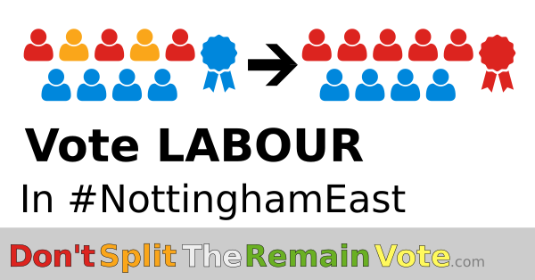 Nottingham East - Vote Tactically For Remain - Don't Split the Remain Vote!
